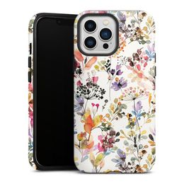 DeinDesign iPhone 13 Pro Max Handy Panzer Handyh&uuml;lle robuste Outdoor H&uuml;lle Schutzh&uuml;lle gl&auml;nzend Pastel Flower Muster Tough Case