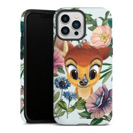 DeinDesign iPhone 13 Pro Max Handy Panzer Handyh&uuml;lle robuste Outdoor H&uuml;lle Schutzh&uuml;lle matt Disney Bambi Flowers Tough Case