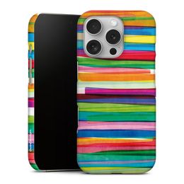 DeinDesign iPhone 16 Pro Handy Premium Case Smartphone Handyh&uuml;lle Schutzh&uuml;lle matt Water Colour Stripes Colourful Premium Case