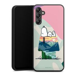 DeinDesign Galaxy A14 5G Handy Premium Silikon H&uuml;lle Handyh&uuml;lle schwarz Case Official Licensed Product Peanuts Snoopy Silikon Premium Case
