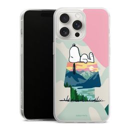 DeinDesign iPhone 15 Pro Max Handy Silikon H&uuml;lle Case transparent Handyh&uuml;lle Official Licensed Product Peanuts Snoopy Silikon Case