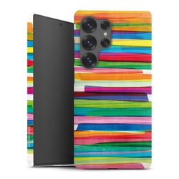 DeinDesign Galaxy S25 Ultra Handy Premium Case Smartphone Handyh&uuml;lle Schutzh&uuml;lle matt Water Colour Stripes Colourful Premium Case