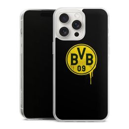 DeinDesign iPhone 15 Pro Max Handy Silikon H&uuml;lle Case transparent Handyh&uuml;lle Borussia Dortmund Official Licensed Product Bvb Silikon Case