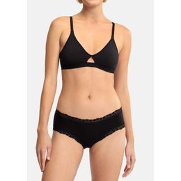 Speidel Damen H&uuml;ftslip &raquo;Young Basic&laquo; 2er Pack, bequem, weich, feminin, elastisch, mit Spitze, Baumwollmix schwarz M