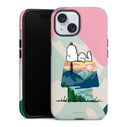 DeinDesign iPhone 15 Handy Panzer Handyh&uuml;lle robuste Outdoor H&uuml;lle Schutzh&uuml;lle matt Official Licensed Product Peanuts Snoopy Tough Case