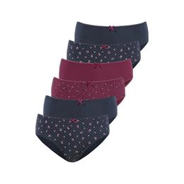 Petite Fleur Damen Petite Fleur Jazz-Pants Slips 6er-Pack, aus elastischer Baumwolle blau 32/34
