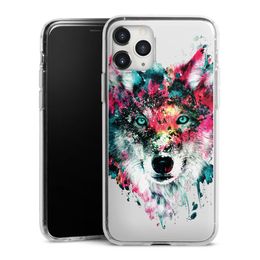DeinDesign iPhone 11 Pro Max Handy Silikon H&uuml;lle Case transparent Handyh&uuml;lle Colourful Wolf Riza Peker Silikon Case