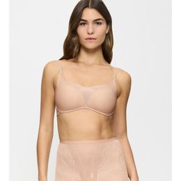 Triumph Damen B&uuml;gelloser BH &raquo;Shape Smart Ellipse&laquo; gl&auml;ttend, tieferes Dekollet&eacute;, wellenf&ouml;rmigen Jacquard-Mesh beige 3, N-Gr