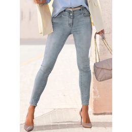 Lascana Damen Lascana Skinny-fit-Jeans mit Stretchanteil, figurbetont blau 36, N-Gr