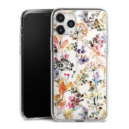 DeinDesign iPhone 11 Pro Max Handy Silikon H&uuml;lle Case transparent Handyh&uuml;lle Pastel Flower Muster Silikon Case
