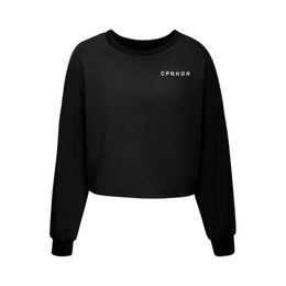 Copenhagen Studios Damen Sweatshirt, mit gro&szlig;em R&uuml;cken-Print schwarz XL (48/50)