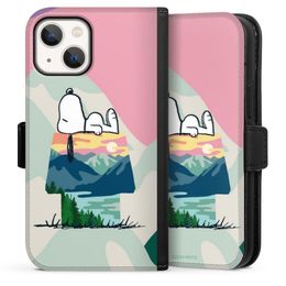 DeinDesign Galaxy A51 Handy Klapph&uuml;lle Handyh&uuml;lle aus Kunst Leder schwarz Flip Case Official Licensed Product Peanuts Snoopy Sideflip mit Lasche