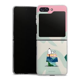 DeinDesign Galaxy Z Flip 5 Handy Hard Case Schutzh&uuml;lle transparent Smartphone Handy H&uuml;lle Snoopy Peanuts Official Licensed Product Hard Case