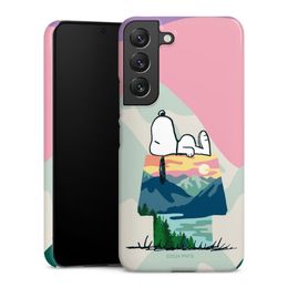 DeinDesign Galaxy S22 Handy Premium Case Smartphone Handyh&uuml;lle Schutzh&uuml;lle gl&auml;nzend Official Licensed Product Peanuts Snoopy Premium Case