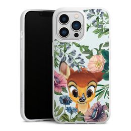 DeinDesign iPhone 13 Pro Handy Silikon H&uuml;lle Case wei&szlig; Handyh&uuml;lle Disney Bambi Flowers Silikon Case