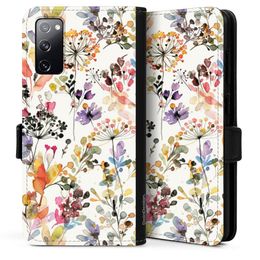 DeinDesign Galaxy S20 Handy Klapph&uuml;lle Handyh&uuml;lle aus Kunst Leder schwarz Flip Case Pastel Flower Muster Sideflip mit Lasche