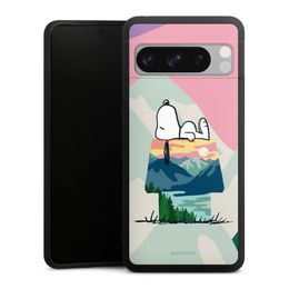 DeinDesign Google Pixel 8 Pro Handy Premium Silikon H&uuml;lle Handyh&uuml;lle schwarz Case Official Licensed Product Peanuts Snoopy Silikon Premium Case