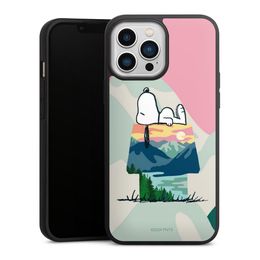DeinDesign iPhone 13 Pro Max Handy Premium Silikon H&uuml;lle Handyh&uuml;lle schwarz Case Official Licensed Product Peanuts Snoopy Silikon Premium Case