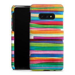 DeinDesign Galaxy S10e Handy Premium Case Smartphone Handyh&uuml;lle Schutzh&uuml;lle matt Water Colour Stripes Colourful Premium Case