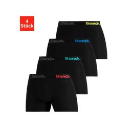 Bench. Herren Langer Boxer &raquo;Boxershorts f&uuml;r Herren&laquo; Packung, 4 Stk. Unterhosen mit Logoschriftzug im Bund schwarz S, 4 Stk.