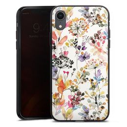 DeinDesign iPhone Xr Handy Silikon H&uuml;lle Case schwarz Handyh&uuml;lle Pastel Flower Muster
