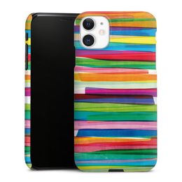 DeinDesign iPhone 11 Handy Premium Case Smartphone Handyh&uuml;lle Schutzh&uuml;lle matt Stripes Water Colour Colourful Premium Case