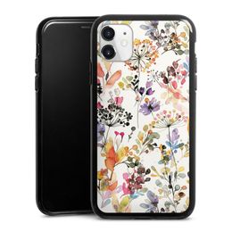 DeinDesign iPhone 11 Handy Silikon H&uuml;lle Case schwarz Handyh&uuml;lle Pastel Flower Muster