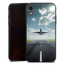DeinDesign iPhone Xr Handy Silikon H&uuml;lle Case schwarz Handyh&uuml;lle Wanderlust Airplane Urlaub