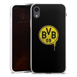 DeinDesign iPhone Xr Handy Silikon H&uuml;lle Case wei&szlig; Handyh&uuml;lle Borussia Dortmund Official Licensed Product Bvb Silikon Case