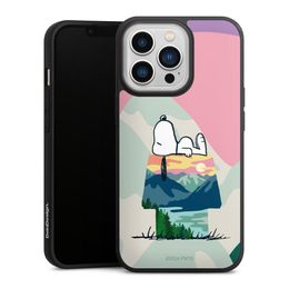 DeinDesign iPhone 13 Pro Handy Premium Silikon H&uuml;lle Handyh&uuml;lle schwarz Case Official Licensed Product Peanuts Snoopy Silikon Premium Case