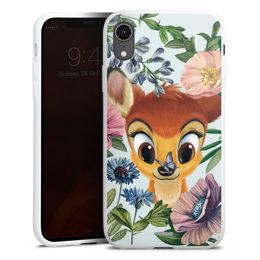 DeinDesign iPhone Xr Handy Silikon H&uuml;lle Case wei&szlig; Handyh&uuml;lle Disney Bambi Flowers Silikon Case