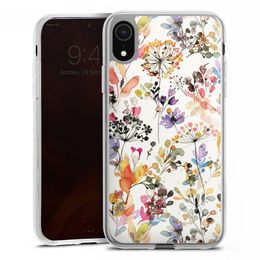 DeinDesign iPhone Xr Handy Silikon H&uuml;lle Case transparent Handyh&uuml;lle Pastel Flower Muster Silikon Case