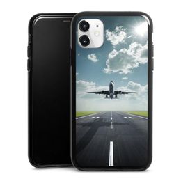DeinDesign iPhone 11 Handy Silikon H&uuml;lle Case schwarz Handyh&uuml;lle Wanderlust Airplane Urlaub