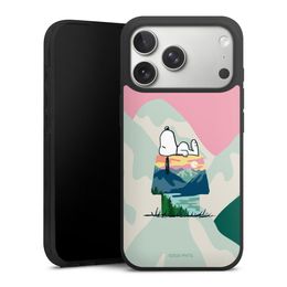 DeinDesign iPhone 17 Pro Max Handy Premium Silikon H&uuml;lle Handyh&uuml;lle schwarz Case Official Licensed Product Peanuts Snoopy Silikon Premium Case
