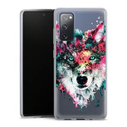 DeinDesign Galaxy S20 FE Handy Silikon H&uuml;lle Case transparent Handyh&uuml;lle Riza Peker Colourful Wolf Silikon Case