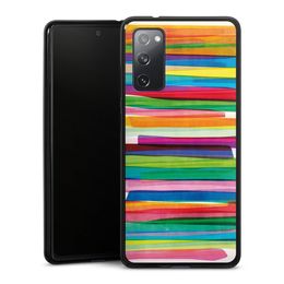 DeinDesign Galaxy S20 FE Handy Silikon H&uuml;lle Case schwarz Handyh&uuml;lle Stripes Water Colour Colourful