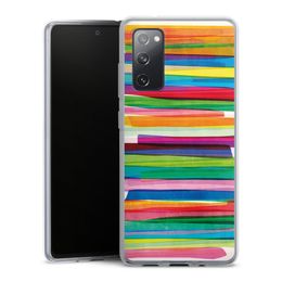 DeinDesign Galaxy S20 FE Handy Silikon H&uuml;lle Case transparent Handyh&uuml;lle Stripes Water Colour Colourful Silikon Case
