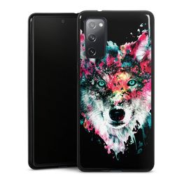 DeinDesign Galaxy S20 FE Handy Silikon H&uuml;lle Case schwarz Handyh&uuml;lle Riza Peker Colourful Wolf
