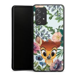 DeinDesign Galaxy A52s 5G Handy Premium Silikon H&uuml;lle Handyh&uuml;lle schwarz Case Disney Bambi Flowers Silikon Premium Case
