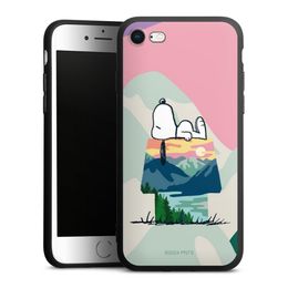 DeinDesign iPhone SE (2022) Handy Premium Silikon H&uuml;lle Handyh&uuml;lle schwarz Case Official Licensed Product Snoopy Peanuts Silikon Premium Case