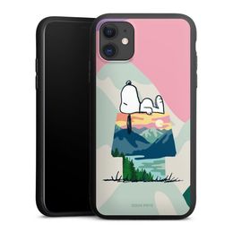 DeinDesign iPhone 11 Handy Premium Silikon H&uuml;lle Handyh&uuml;lle schwarz Case Official Licensed Product Snoopy Peanuts Silikon Premium Case
