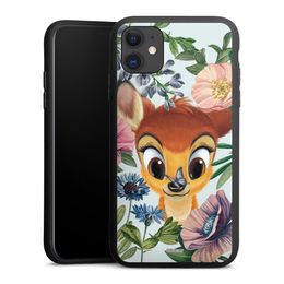 DeinDesign iPhone 11 Handy Premium Silikon H&uuml;lle Handyh&uuml;lle schwarz Case Flowers Disney Bambi Silikon Premium Case