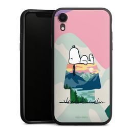 DeinDesign iPhone Xr Handy Premium Silikon H&uuml;lle Handyh&uuml;lle schwarz Case Official Licensed Product Peanuts Snoopy Silikon Premium Case