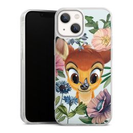 DeinDesign iPhone 13 Mini Handy Slim Case Silikon Handyh&uuml;lle transparent H&uuml;lle extra d&uuml;nn Disney Bambi Flowers Silikon Slim Case