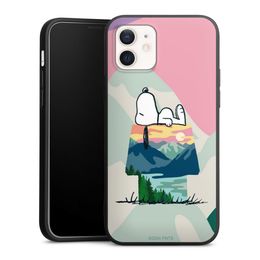 DeinDesign iPhone 12 Handy Premium Silikon H&uuml;lle Handyh&uuml;lle schwarz Case Official Licensed Product Peanuts Snoopy Silikon Premium Case