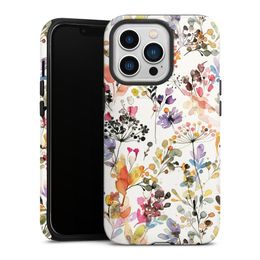 DeinDesign iPhone 13 Pro Handy Panzer Handyh&uuml;lle robuste Outdoor H&uuml;lle Schutzh&uuml;lle gl&auml;nzend Pastel Flower Muster Tough Case