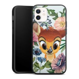 DeinDesign iPhone 12 mini Handy Premium Silikon H&uuml;lle Handyh&uuml;lle schwarz Case Disney Bambi Flowers Silikon Premium Case