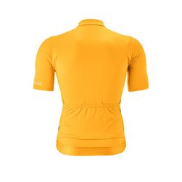 Gonso Herren Radtrikot &raquo;Road Jersey M&laquo; Herren Fahrradtrikot kurzarm, Full-Zip Trikot, R&uuml;ckentasche, Slim Fit gold M