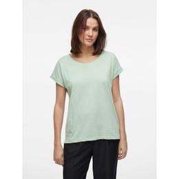 Vila Damen Rundhalsshirt &raquo;VIDREAMERS NEW PURE T-SHIRT/SU-NOOS&laquo; Baumwollmischung, regular fit gr&uuml;n S