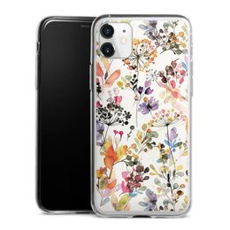 DeinDesign iPhone 11 Handy Slim Case Silikon Handyh&uuml;lle transparent H&uuml;lle extra d&uuml;nn Pastel Flower Muster Silikon Slim Case
